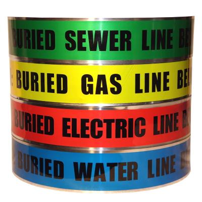 China Custom Printed Logo Waterproof 5mil Thickness Underground Detectable PE Warning Tape for sale