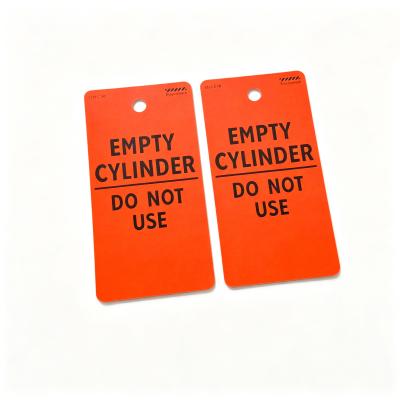 China Custom Waterproof PVC Empty Cylinder Do Not Use LOTO Safety Tag, Gas Cylinder Equipment Warning Tag for Lockout Tagout for sale