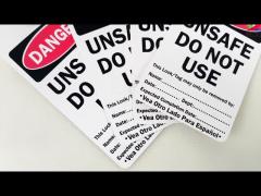 Persoonlijk op maat gemaakt PVC-plastic label Veiligheidsvergrendeling Tagout Gevaarlijke tags Beide grootte Taalopties Deurhangslot