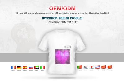 China Short Sleeve Tee Light Cotton Light Show Message Led Shirt for sale