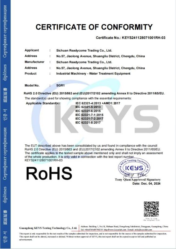 RoHS - Sichuan Readycome Trading Co., Ltd.