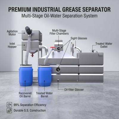 China Industrial Oil Water Separator Wastewater Treatment For Restaurant for sale