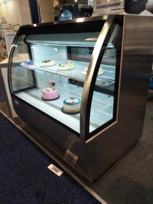 China SS201 SS304 Curved Glass Refrigerated Deli Case Display Case 500L for sale