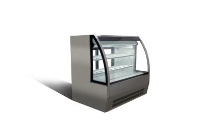 China SS201 SS304 Curved Glass Refrigerated Deli Case Display Case 500L for sale