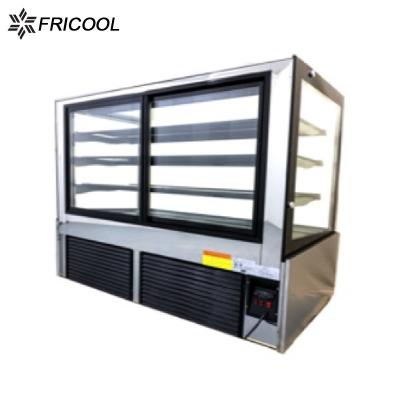 China Refrigerador traseiro do bolo da vitrina do bolo da porta deslizante da mostra do ângulo reto com CE/ETL à venda
