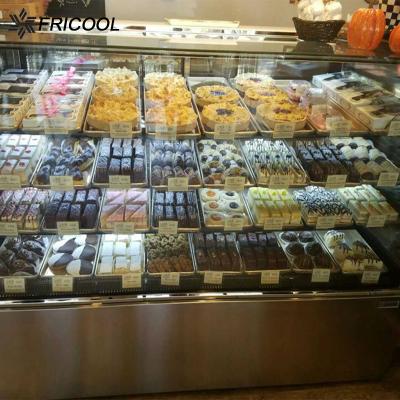 China Refrigerador traseiro do bolo da vitrina do bolo da porta deslizante da mostra do ângulo reto com CE/ETL à venda