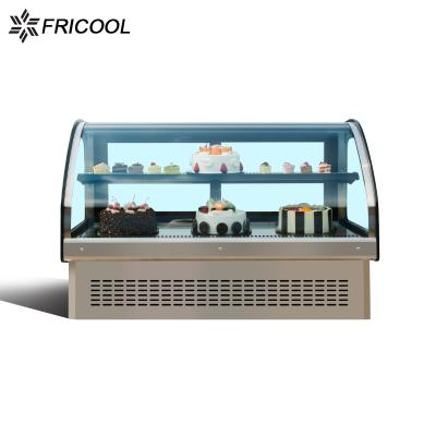 China SUS 304 refrigerator countertop fridge cake display case bakery equipment with CE/ETL for sale