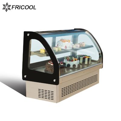 China SUS 304 refrigerator countertop fridge cake display case bakery equipment with CE/ETL for sale