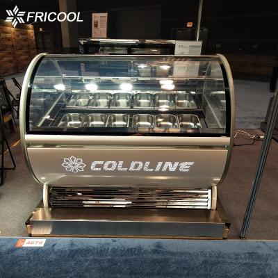 China DC12F Ice Cream Display Freezer R290 Gelato Display Case 450L for sale
