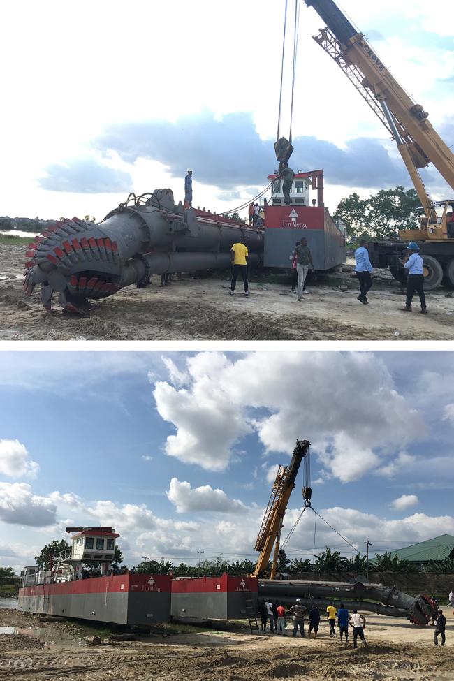 JMD450 cutter suction diesel dredgers under installation and training