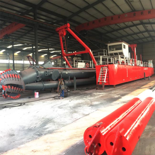 Newly made suction dredger ship in stock
