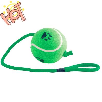 China 2.5inch pet tennis ball with rope string for sale
