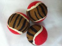 China Natural Rubber Dog Rope Ball Toy 6.5cm Non-Toxic Pet Tennis Ball for Interactive Play for sale
