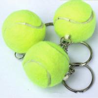 China Custom Logo Tennis Ball Keychain 40mm Felt Rubber Pet Toy Key Ring for sale