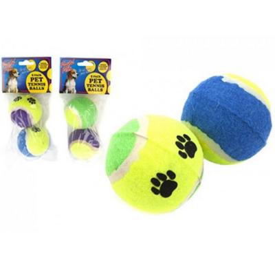 Pack Of 2 Dog Tennis Balls - Pet 2pc Puppy Animal Pet Toys Fun Durable