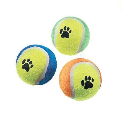 China Best Sales Customer Logo 2.5" Pet Interactive Toys Play Training Toy Pet Tennis Ball Dog Rubber Toy for sale