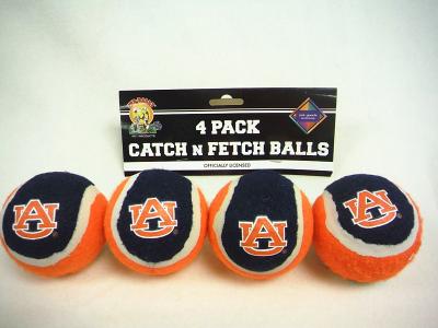 China DOG TENNIS BALLS-AUBURN TIGERS DOG BALLS-4 PACK for sale