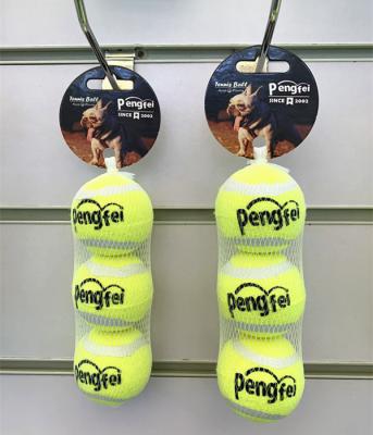 China High Quality Accessories For Pet Dog Rubber Tennis Ball Chew Toy 3 pack for sale