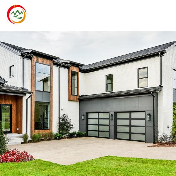 Quality Modern Aluminum & Steel Tempered Glass Door High Quality Automatic Sectional Garage Door with Finished Surface for Home Use for sale