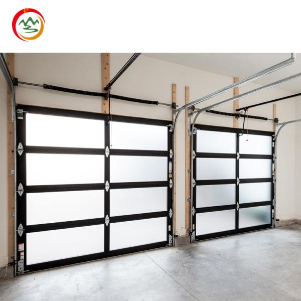 Quality Hot Sales Modern Design Automatic Residential Garage Door Aluminum Insulated Frosted Tempered Glass Steel Finish for Home Use for sale