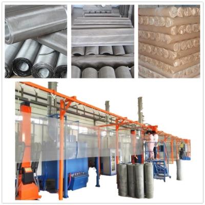 China wire mesh powder coating machine/equipment/line/plant manufacturer from China for sale