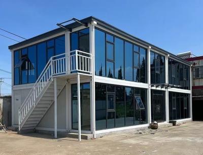 China Modern Design Style Quick Assembly Glass Wall Detachable Steel Frame Container House with PVC Board Floor for sale