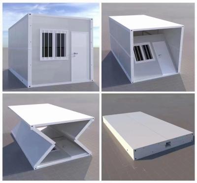 China Modern Design 20ft Prefabricated Modular Steel Frame Glass Wool Sandwich Panel Folding Container House for Fast Build for sale