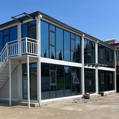 China Plastic Steel Window Easy Installation Modern Modular Fireproof Windproof Sandwich Panel Prefab Detachable Container House for sale