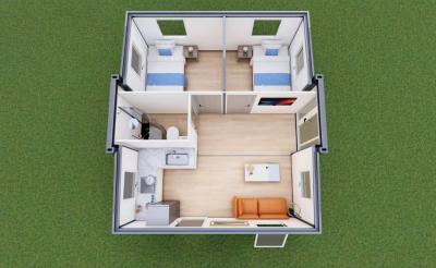 中国 設置 柔軟 組み立て 20 40 フィート モバイル モジュール 拡張可能なコンテナハウス パーソナライズされた色と浴室 販売のため