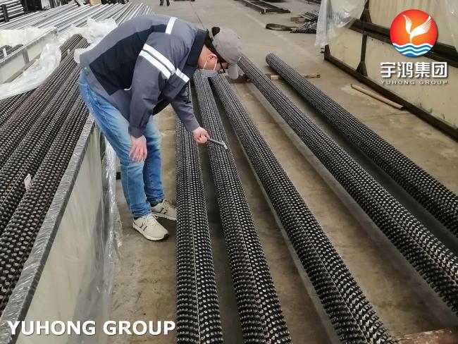 Alloy Steel Studded Tube showing detailed construction and stud arrangement