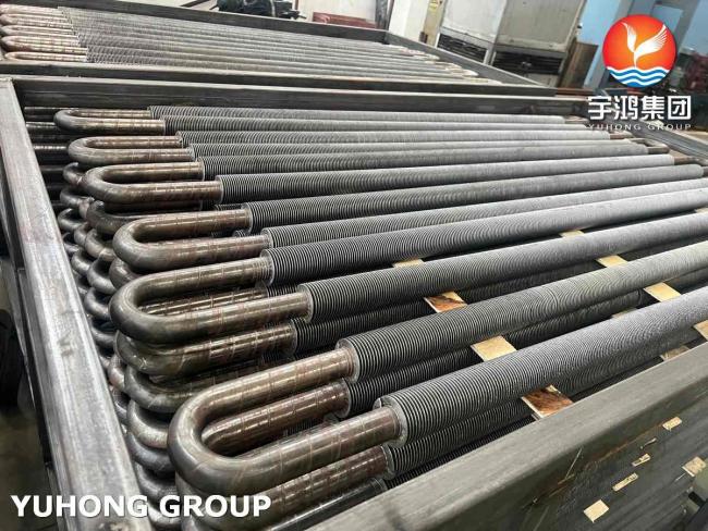 High Frequency Welding Fin Tube manufacturing process showing helical fin wrapping and welding