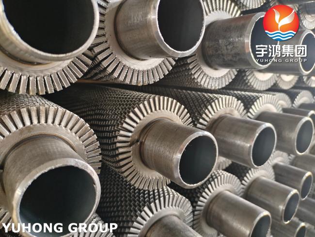 ASME SA192 Serrated Finned Tube showing detailed fin structure and serrated design