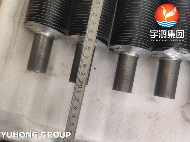 ASTM A179 Wound Aluminum L Type Fin Tube showing detailed construction with tightly wound fins around the base tube