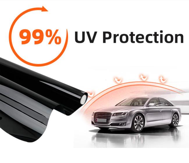 Car window tint film close-up detail 1