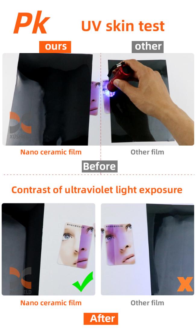 Finished car window tint film result