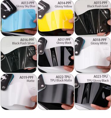 China 1.52x15m TPU Glossy white Vinyl Air Bubble Free Wrapping Glossy Sky Grey Paint Protection Smart Tint PPF Car Color Changing Film TPU tph PPF color for sale