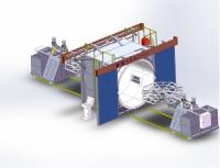 China Automatic Shuttle Rotomolding Machine For Plastics Products CE Certification for sale