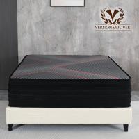 Quality Latex Like Foam Hybrid Bed Mattress Art Pattern Dark Gray Knitted Fabric for sale