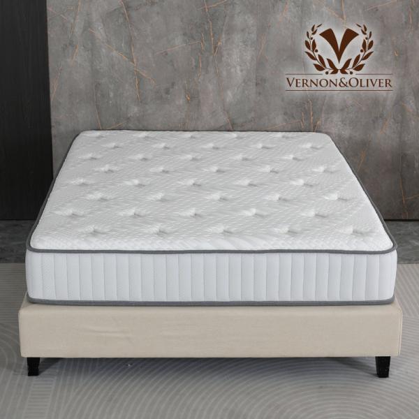 Quality gel memory foam mattress medium firmness 10in tight top art pattern light gray knitted fabric for sale