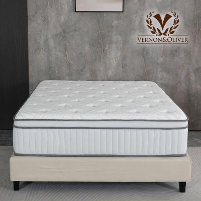 China Gel Memory Foam Pocket Spring Mattress Compressible Light Gray Knitted Fireproof for sale