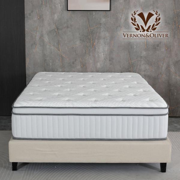 Quality Gel Memory Foam Pocket Spring Mattress Compressible Light Gray Knitted Fireproof for sale