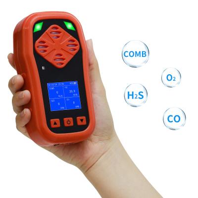 China YA-CDX4 CE FCC Factory Price 4 in 1 Gas Detector Portable Multi Gas O2 CO LEL H2S Gas Monitor Alarm for sale