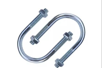 China M8 M12 U Shape Metal Bolt With Nut Washer Grade 4.8 Mild Steel Bolt Zinc Plating Blue White for sale