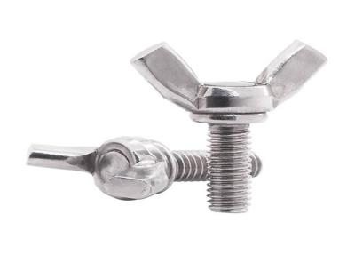 China 18-8 Stainless Steel Plain Round Wing Butterfly Wing Machine Screw With Hex Nut DIN316 for sale