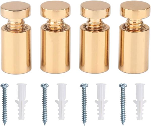 Quality 16mm 18mm 20mm Glass Standoff GR660 A286 18-8 Stainless Steel Yellow Golden Coating for sale