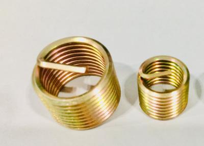 China Yellow Carbon  steel Wire Thread Insert  Customized Anodizing Gold finishing M6 M8 for sale
