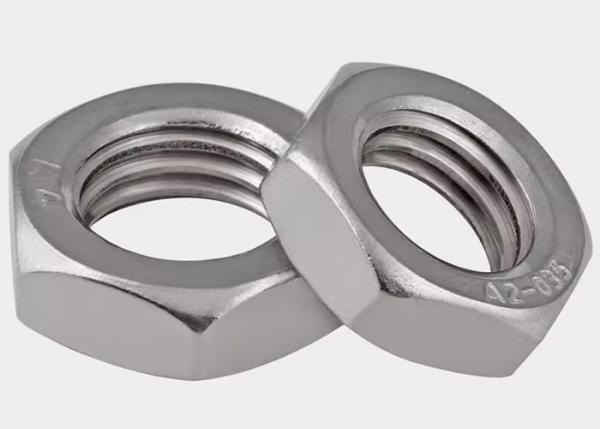 Quality M16 M18 M24 Hex Head Thin Metal Nut Aluminum 6061 7075 White Anodized Alloy Steel DIN934 for sale