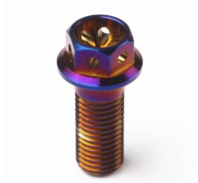 China M20 Gold Blue Titanium Anodized  METAL BOLT Hex Serrated Flange Bolt DIN6921 for sale