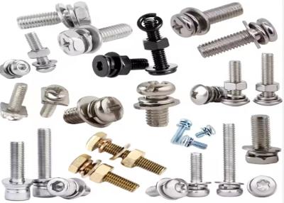 China Metal Sems Slotted Phillips Torx Hex Socket Drive Pan Cap Truss Round Head Screw Assembled With Double Square Flat Spring Washer for sale
