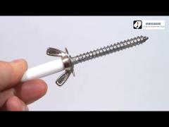 18-8 stainless steel metal bolt plain round wing butterfly wing machine screw with hex nut din316